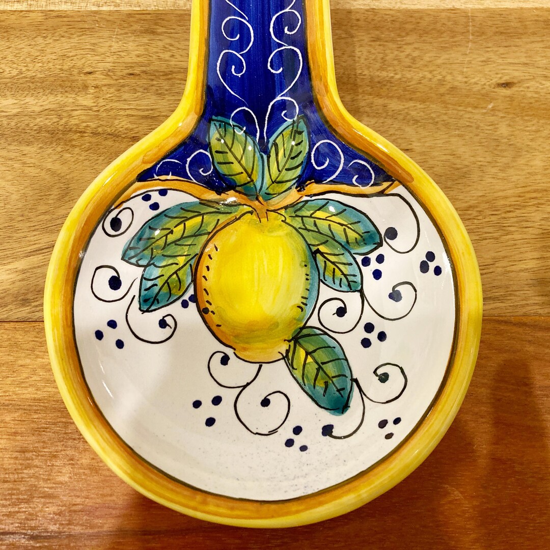 Lemons Italian Ceramic Majolica Pottery Spoon Rest Handcrafted ...