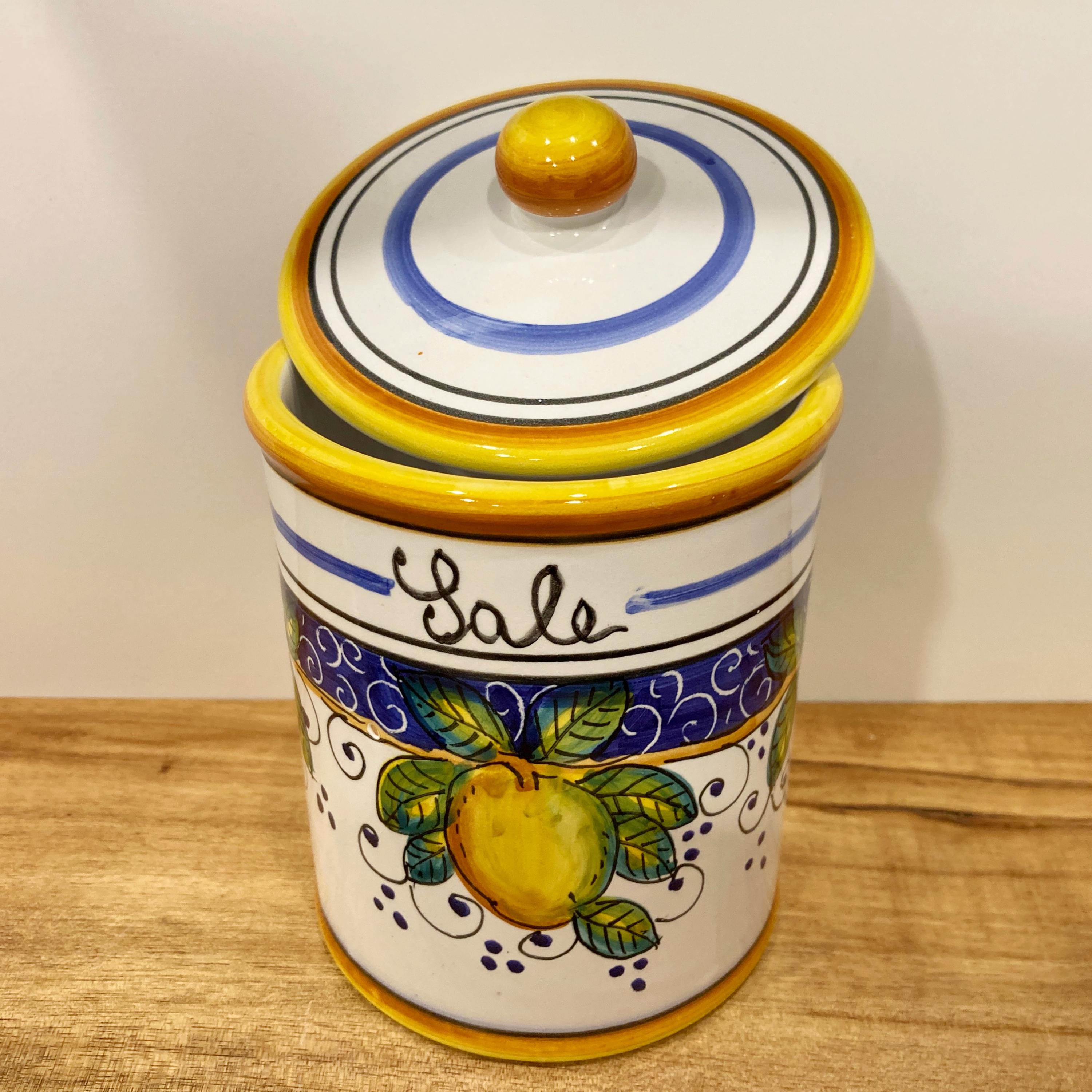 Lemons Majolica Italian Ceramic Pottery Sale Salt Jar Canister ...
