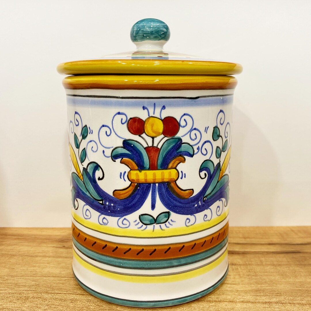 Ricco Deruta Majolica Italian Ceramic Pottery Multi Use Storage Jar ...