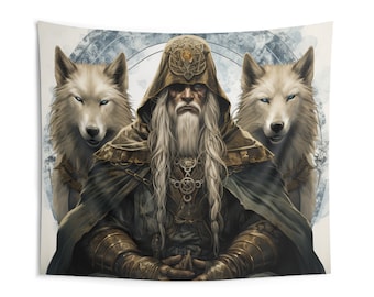 Black Odin All Father Wall Tapestries. Norse Gift, Odin Wanderer, All ...