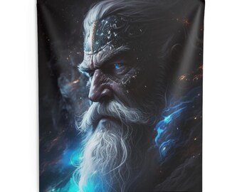 Black Odin All Father Wall Tapestries. Norse Gift, Odin Wanderer, All ...