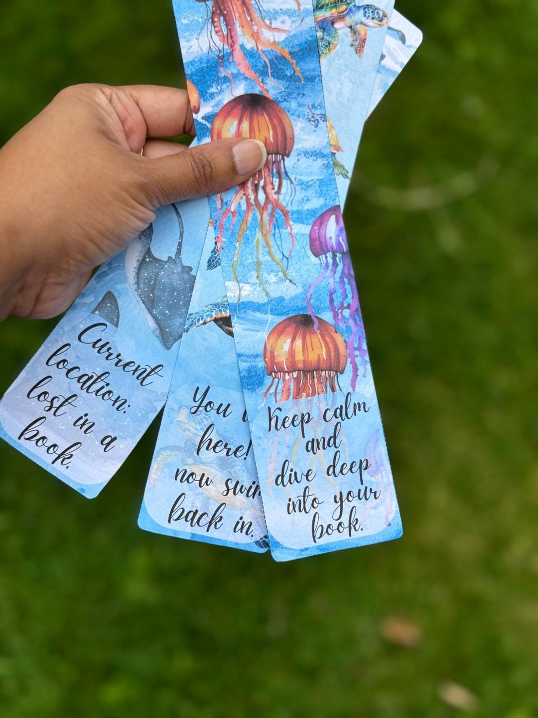 Printable Bookmarks under the Sea, Digital Bookmarks and Tags, Set of 3 ...