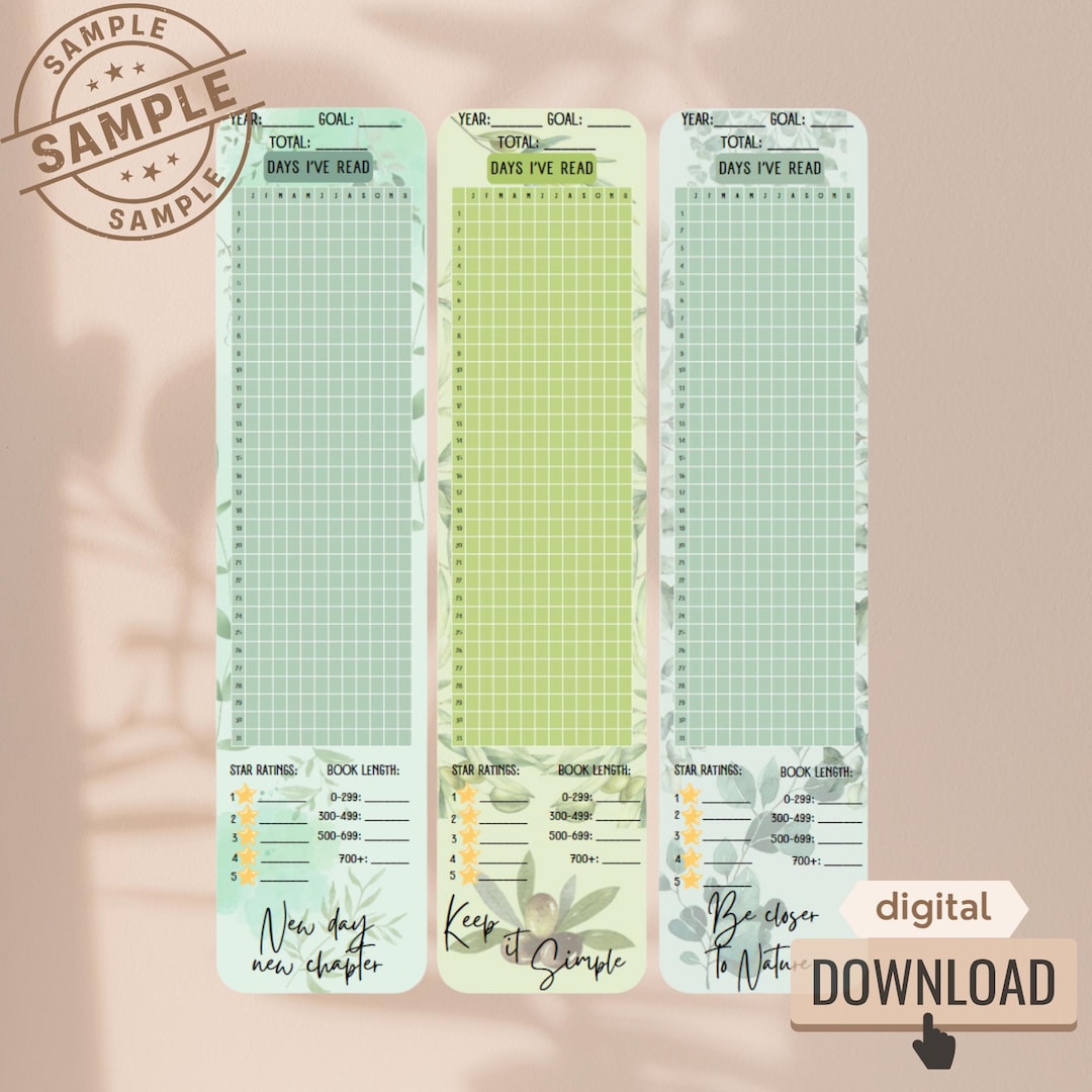 Reading Habit Tracker Bookmark Book Bullet Journal Track Progress Read ...