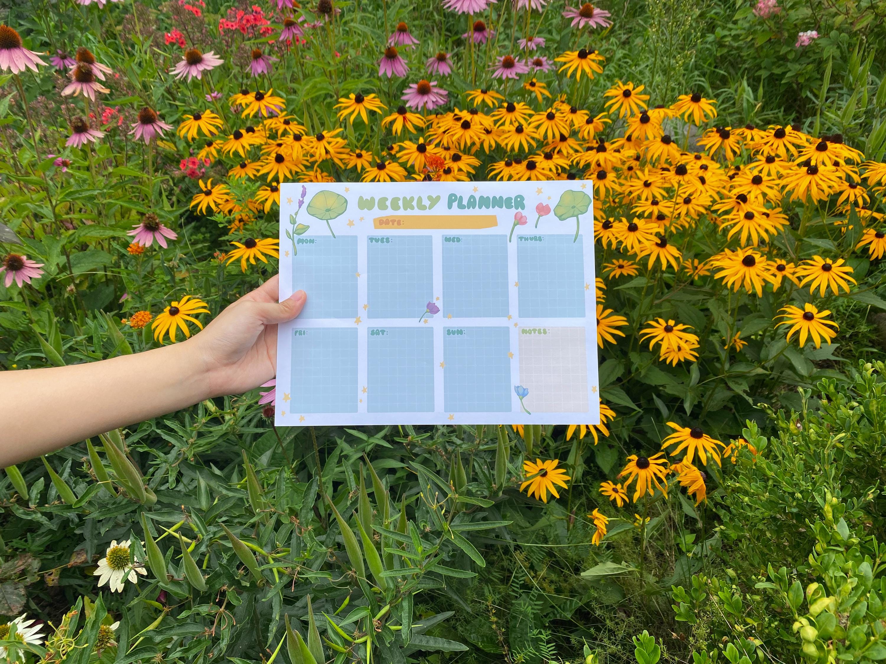 Flower Weekly Planner Printable, Digital Download File in 8.5x11, Cute ...