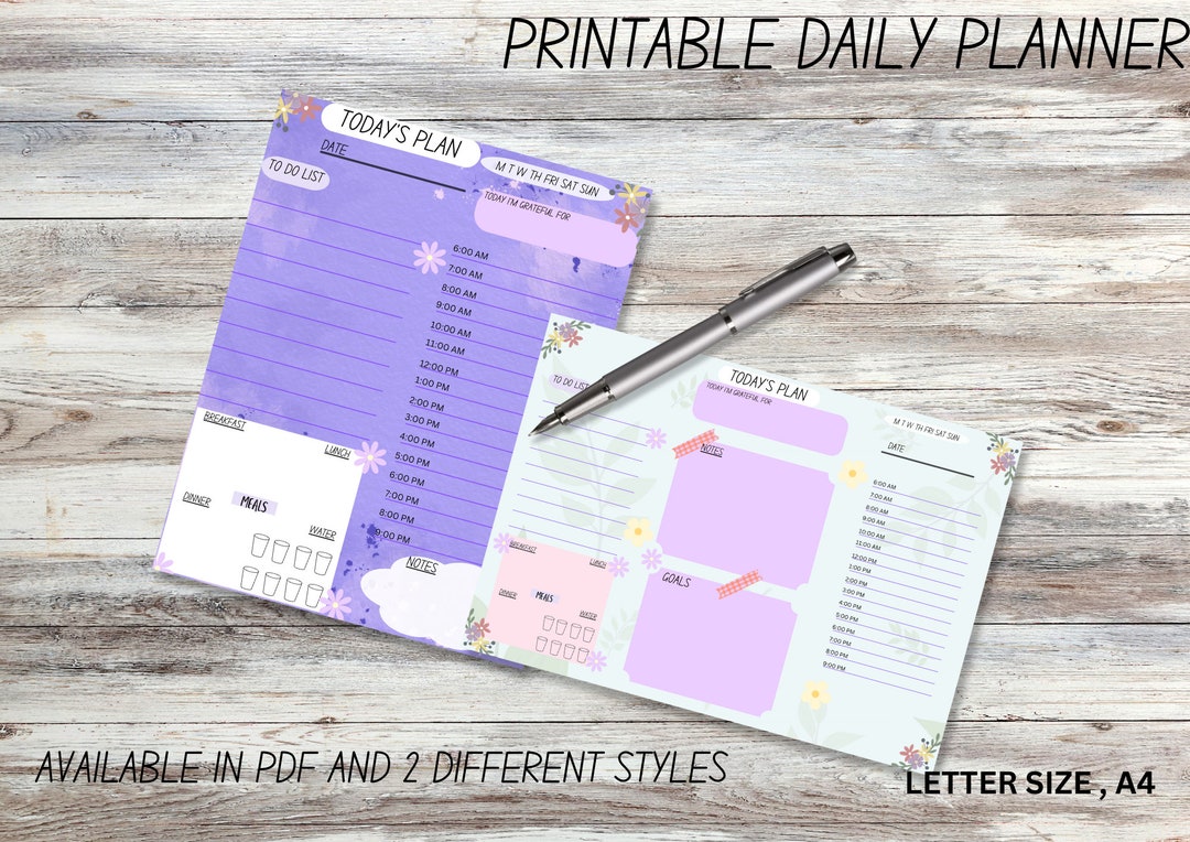 Printable Daily Planner Fun Daily Planner Colorful Daily - Etsy