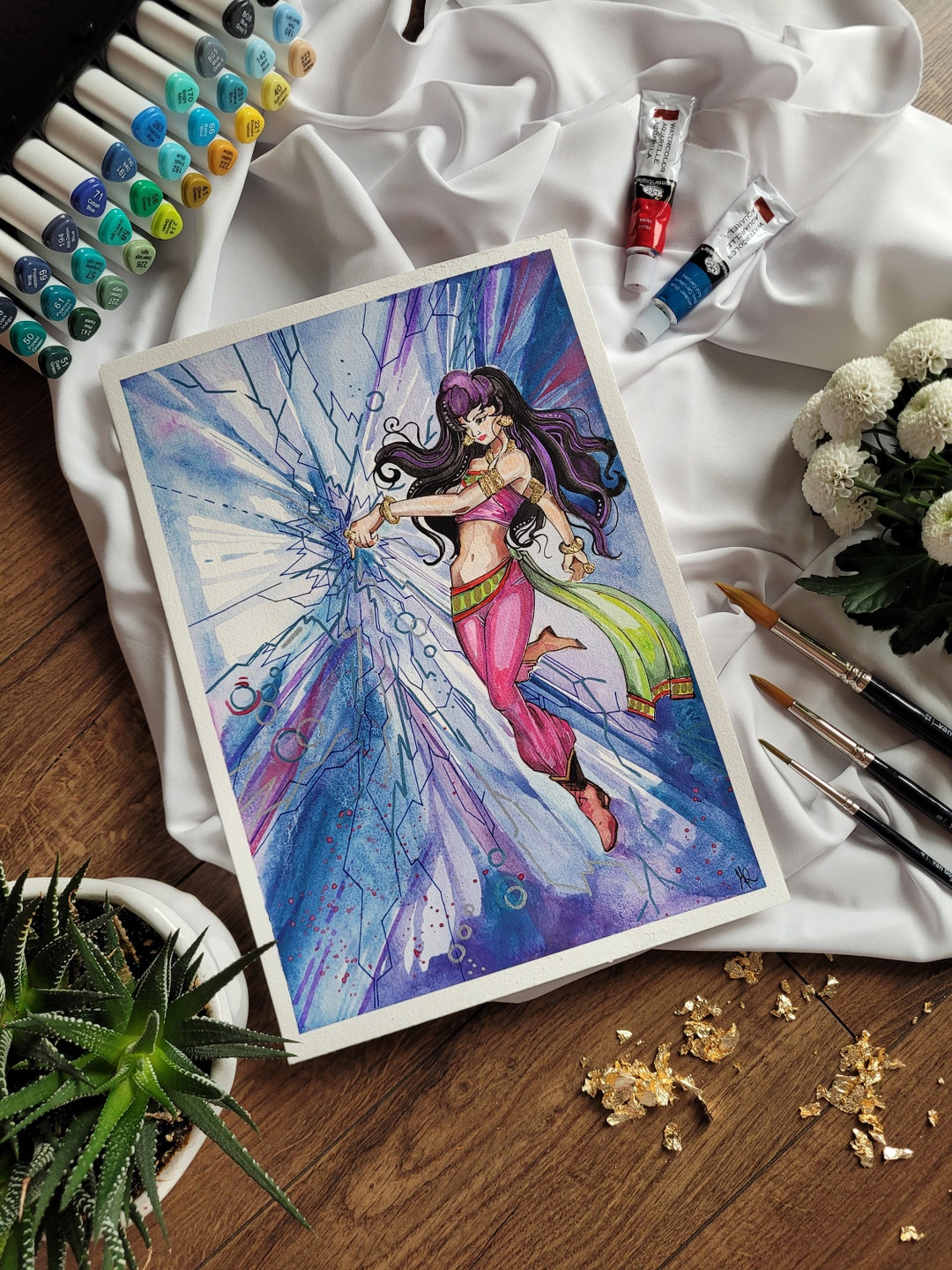 Original Drawing pirates of the Dark Water Tula Animal Art Mixed Media ...