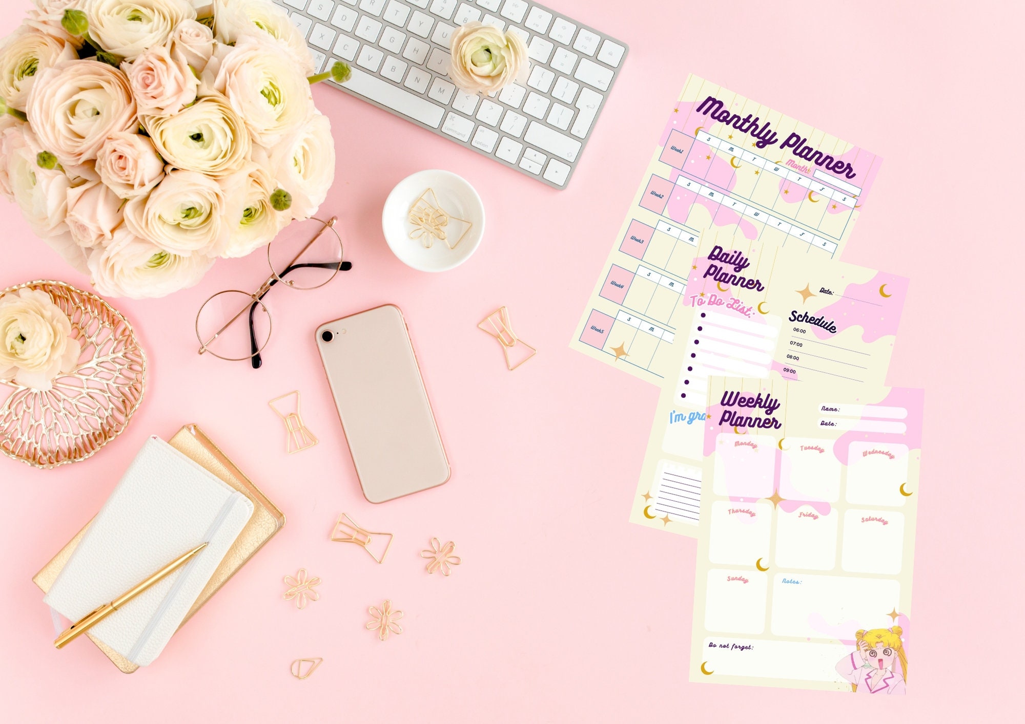 Sailor Moon Planner Printable | Daily Planner PDF | Weekly Planner PDF ...