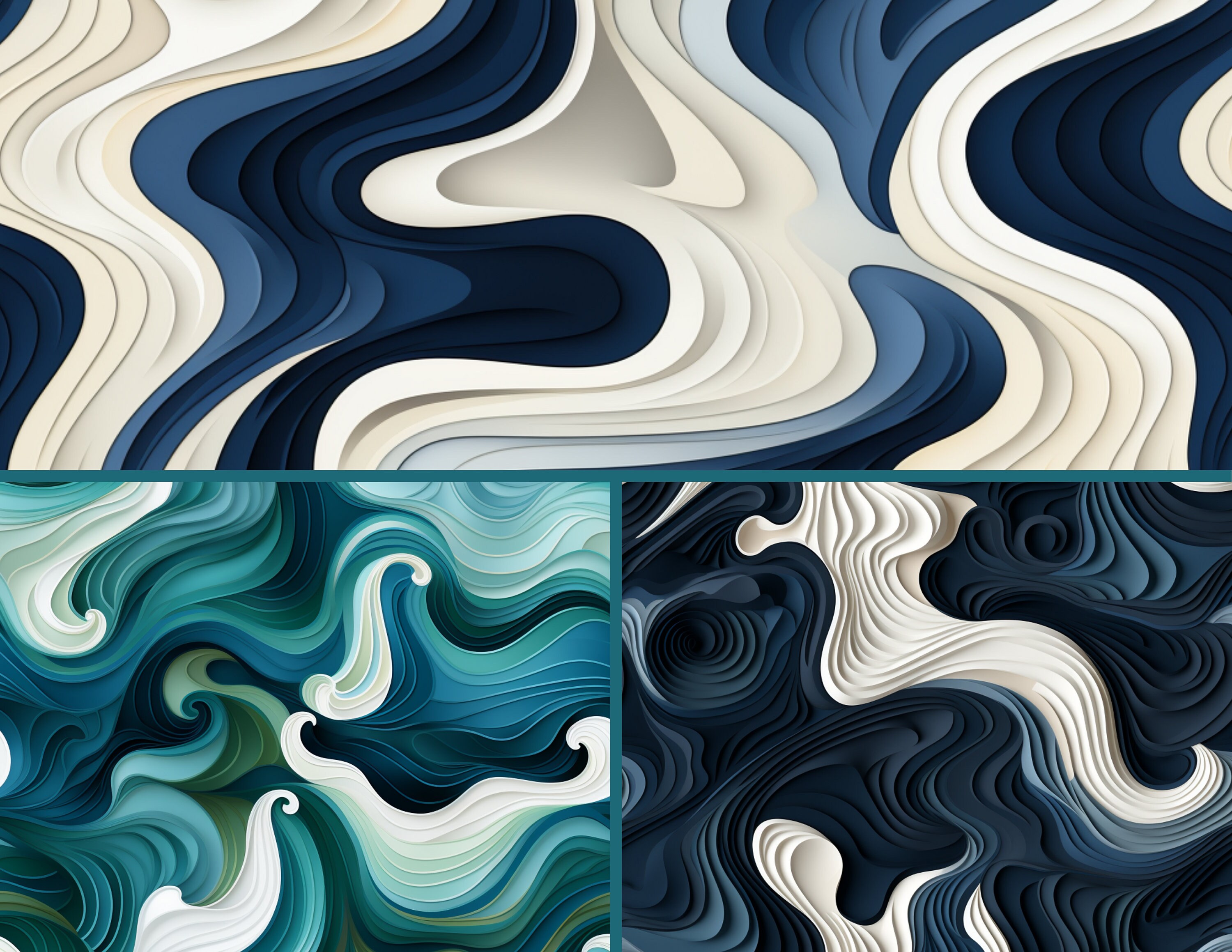 Abstract Wavy Lines Pattern SVG PNG Modern Wall Art Digital Download ...
