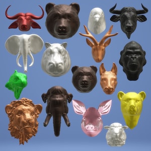 Animal Head STL Printable Bundle File Home Decoration With 3D Print ...