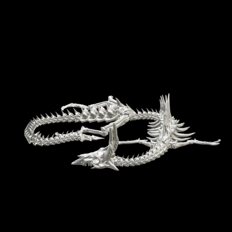 Articulated Dragon Skeleton STL File: Flexible 3D Printable Model ...