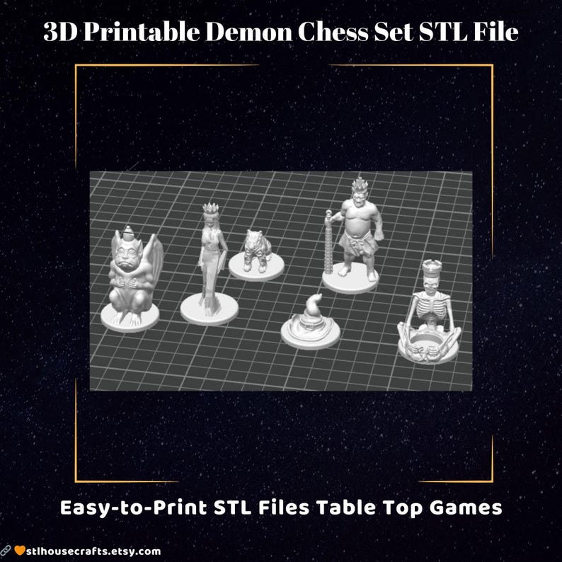 Demon Chess Set STL – Fantasy 3D Printable Chess Pieces - Etsy