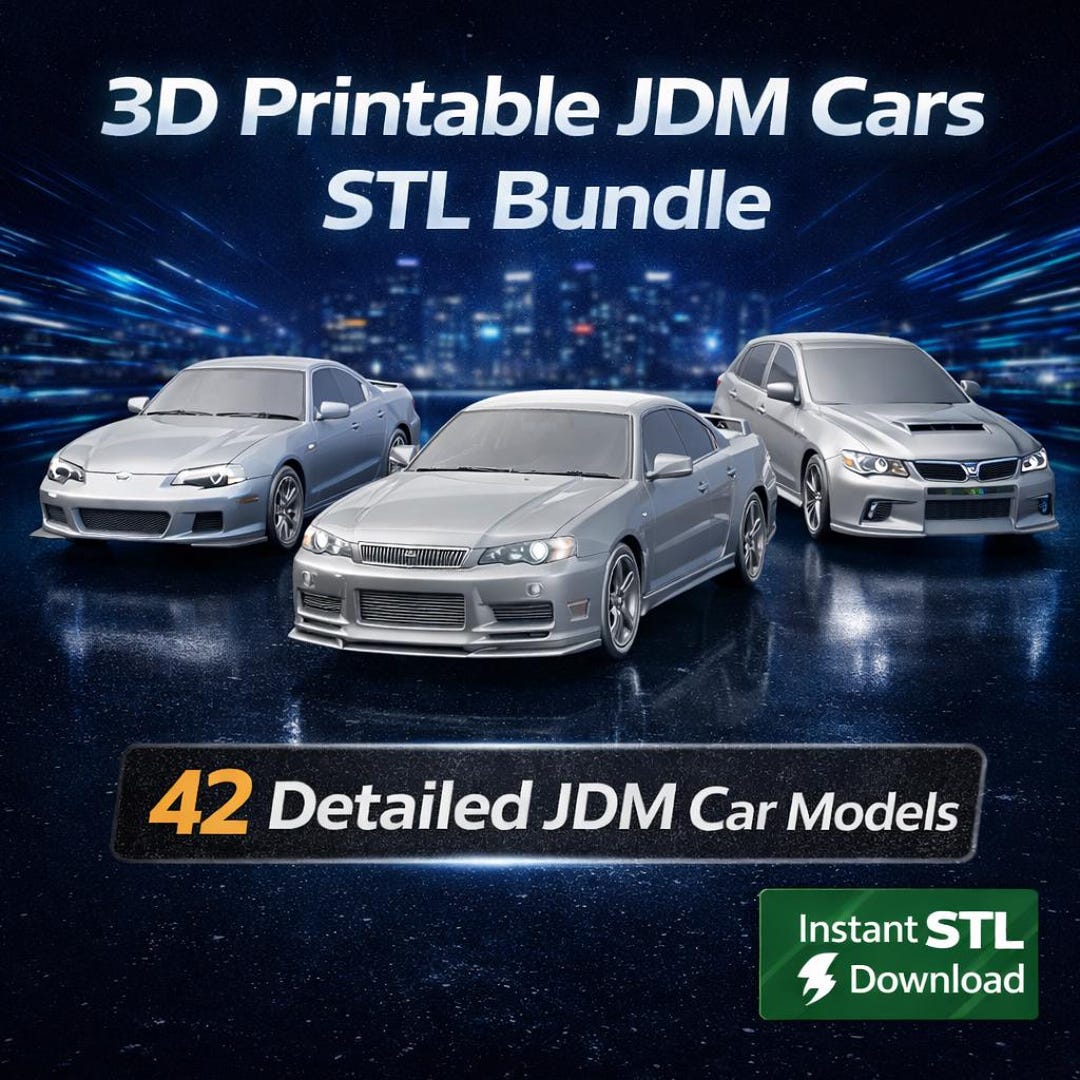 42 JDM Car Models STL Bundle – 3D Printable Japanese Cars (drift ...