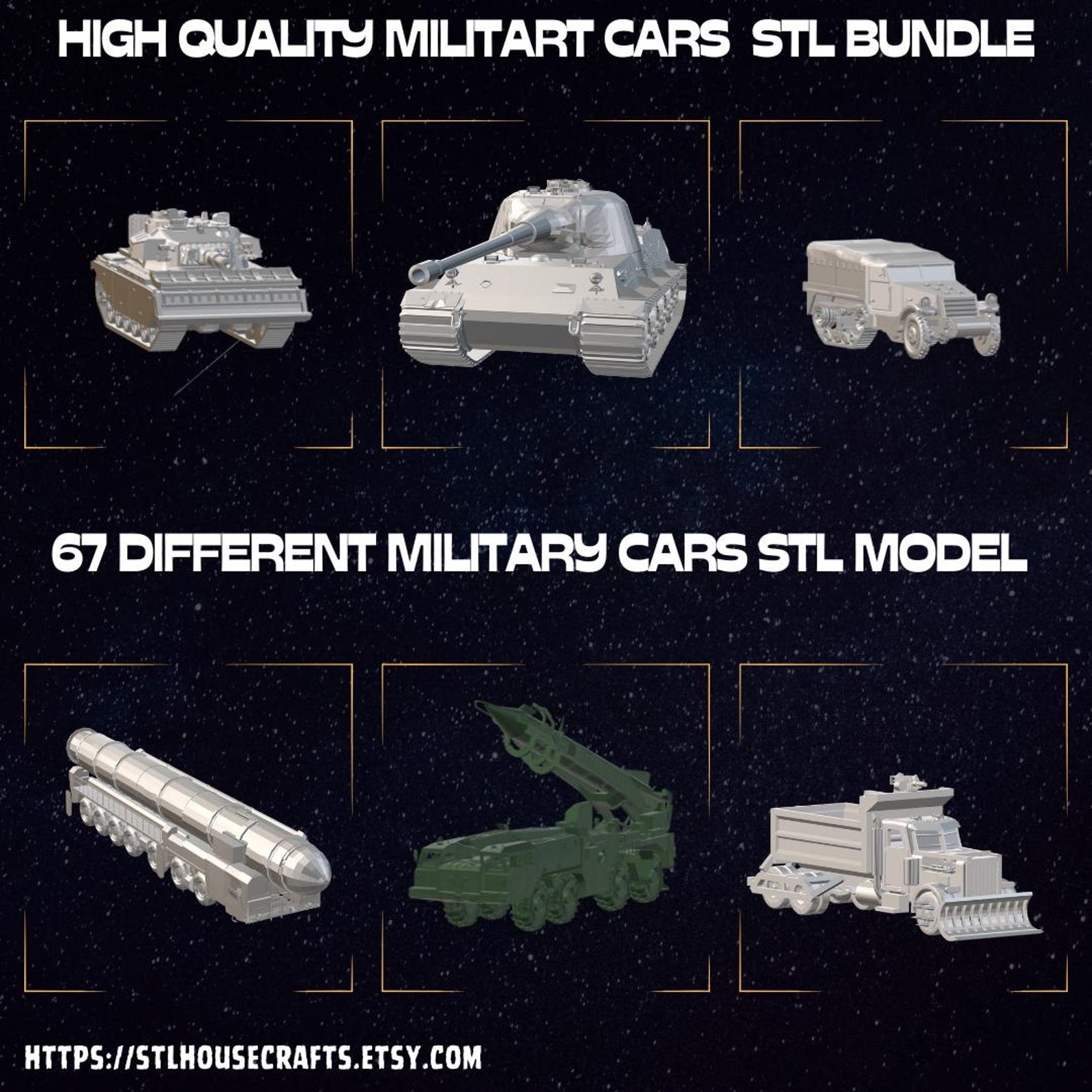Military Vehicle STL Files for 3D Printing: 67 Tank & Truck Models ...