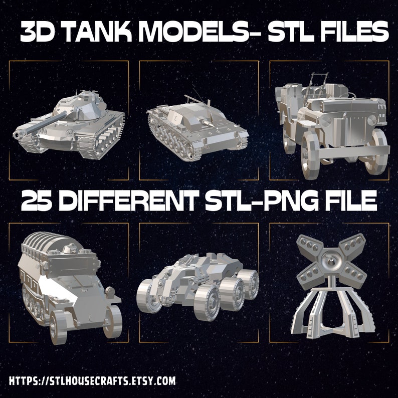 25 Different Military Model,3d STL File, Tank Pack of 25 STL,3D Printer,stl Files,printable File ...