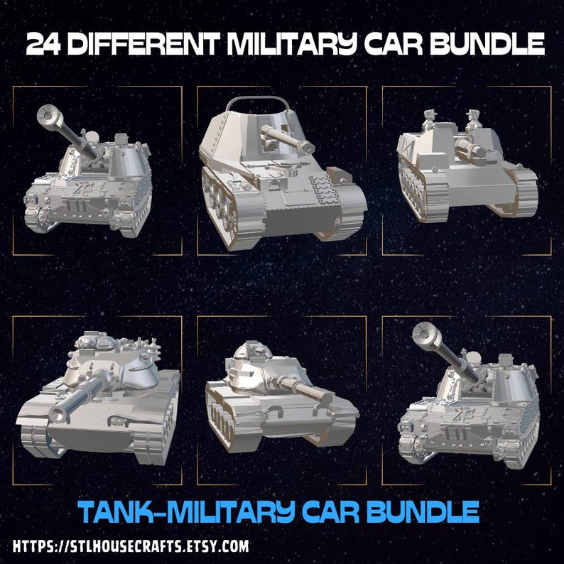 3D Military Vehicle Models: STL Files for 3D Printing (digital Download ...