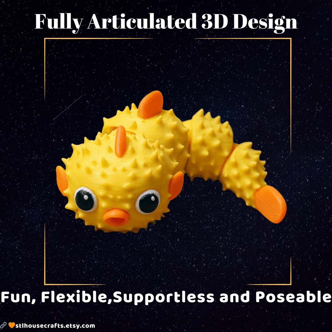 Articulated Flexi Puffer Fish 3D Print: Poseable Ocean Toy (STL File ...