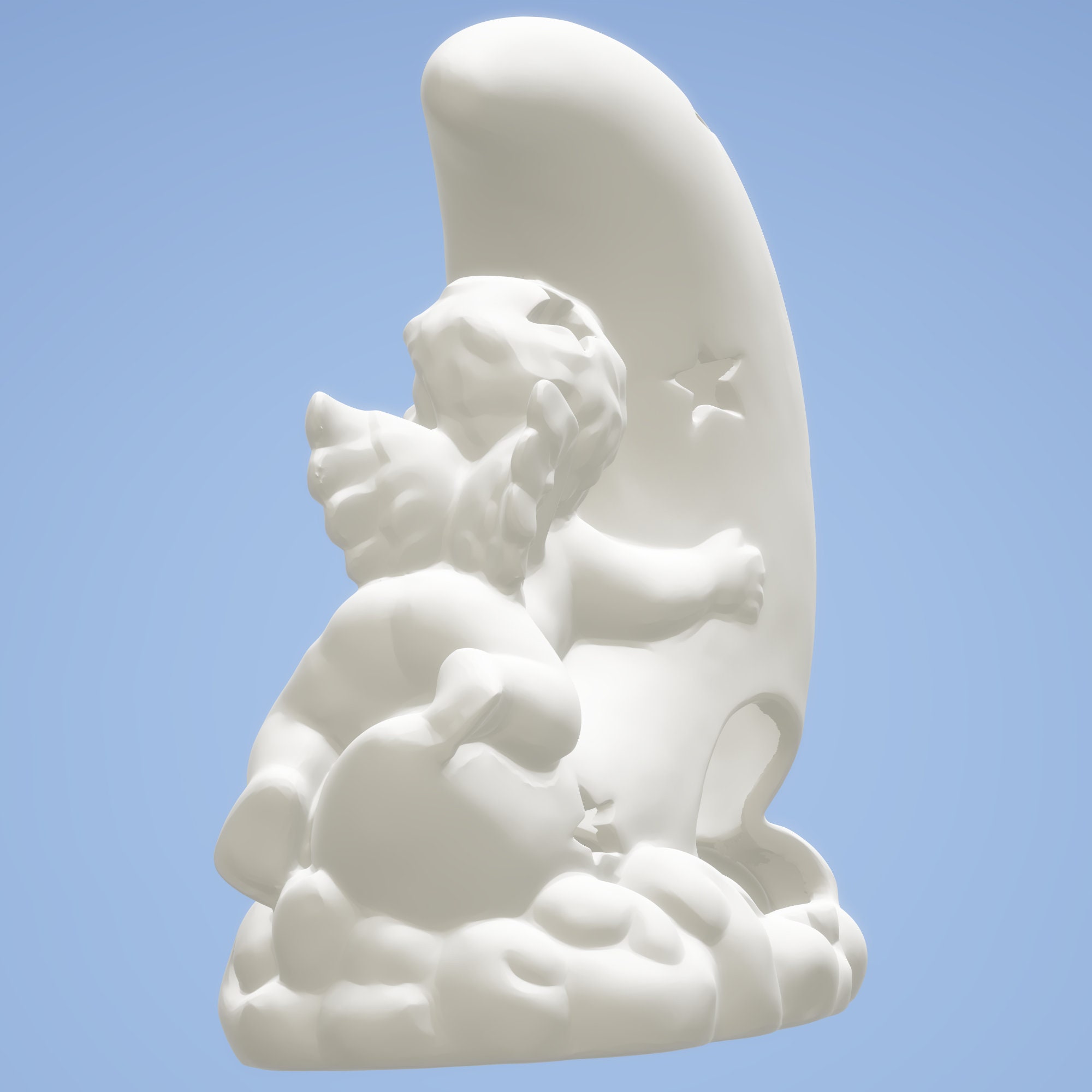 Angel on Moon STL File for 3D Printing Baby Angel Model for Printing ...