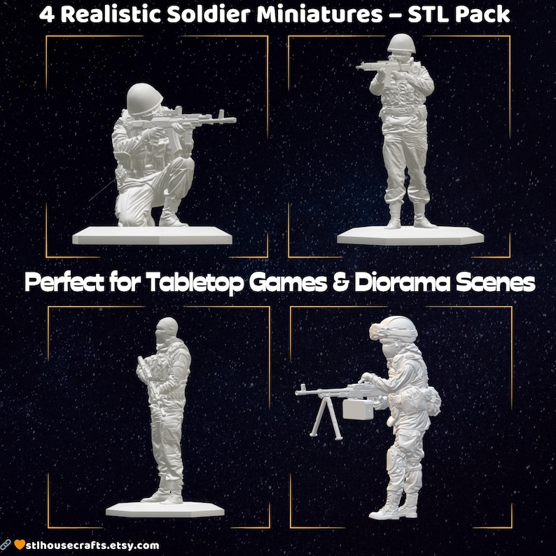 Modern Soldier STL Bundle: 3D Print Military Figures for Dioramas ...