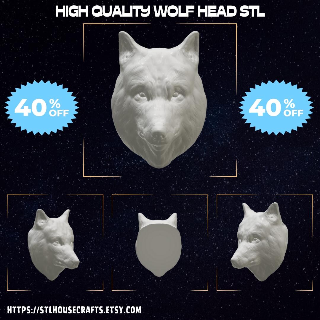 Detailed 3D Wolf Head Relief – Ready-to-print STL File – Perfect for ...