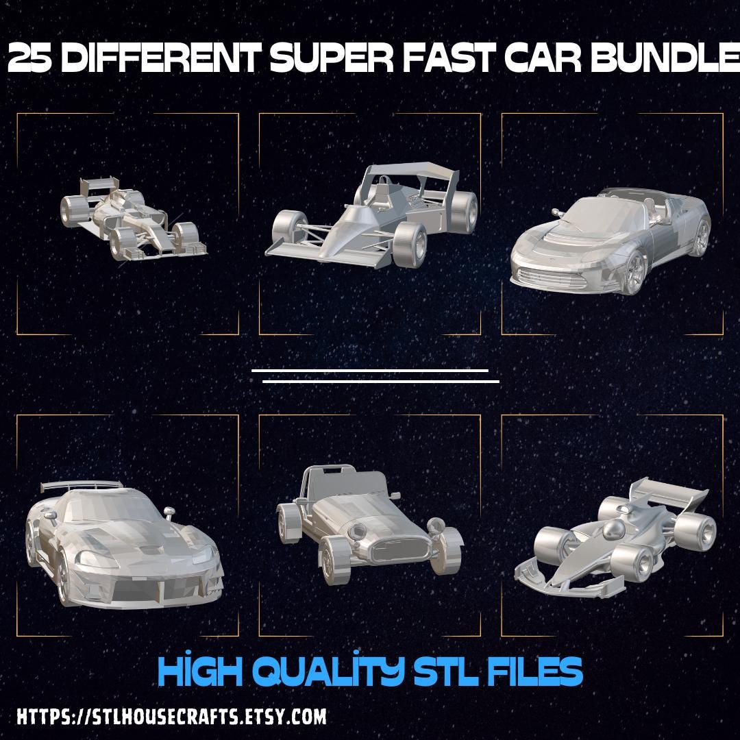 3D Printable Car Model STL File Bundle: Sports & Classic Cars - Etsy