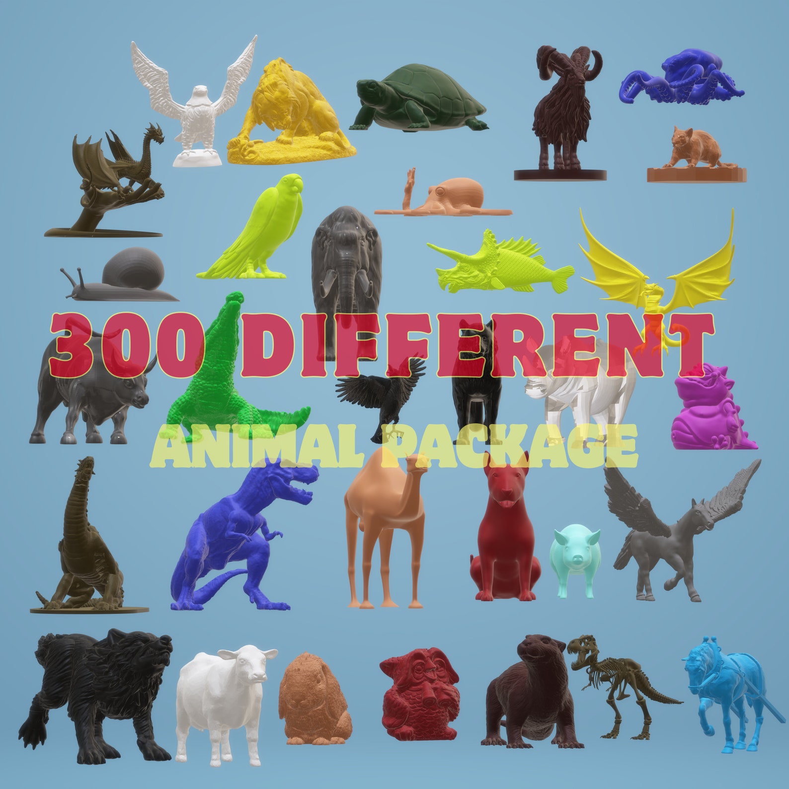 300 STL Printable 3D Safari Animal Heads STL Pack Create Stunning Home ...