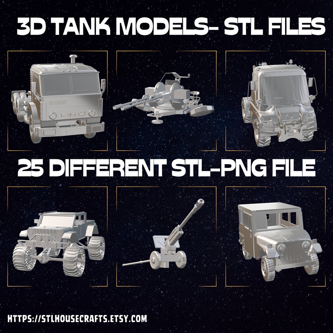 Military Tank 3D Model STL Pack: 25 Sci-fi Vehicles (digital Download ...