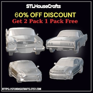 American Classic Car STL Bundle – Vintage Muscle Car 3D Print Models ...