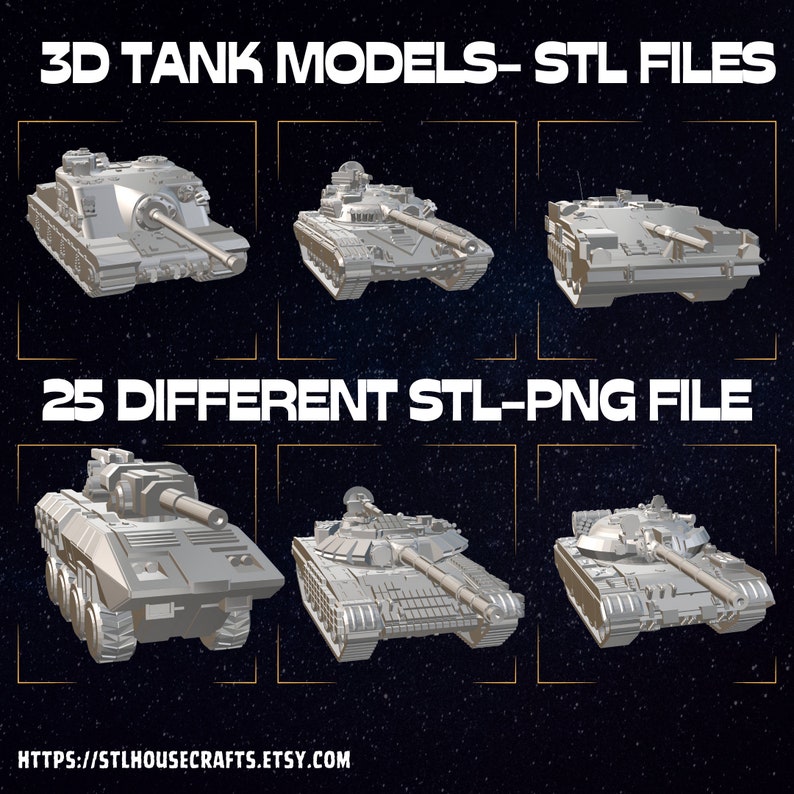25 Tank STL Files Bundle: High Detail Military Vehicle Models (digital ...