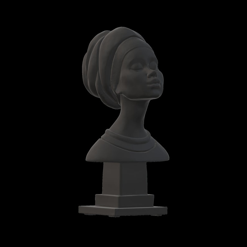 Goddess Head Face Model Stl Ready to Print Female Black Statue African ...