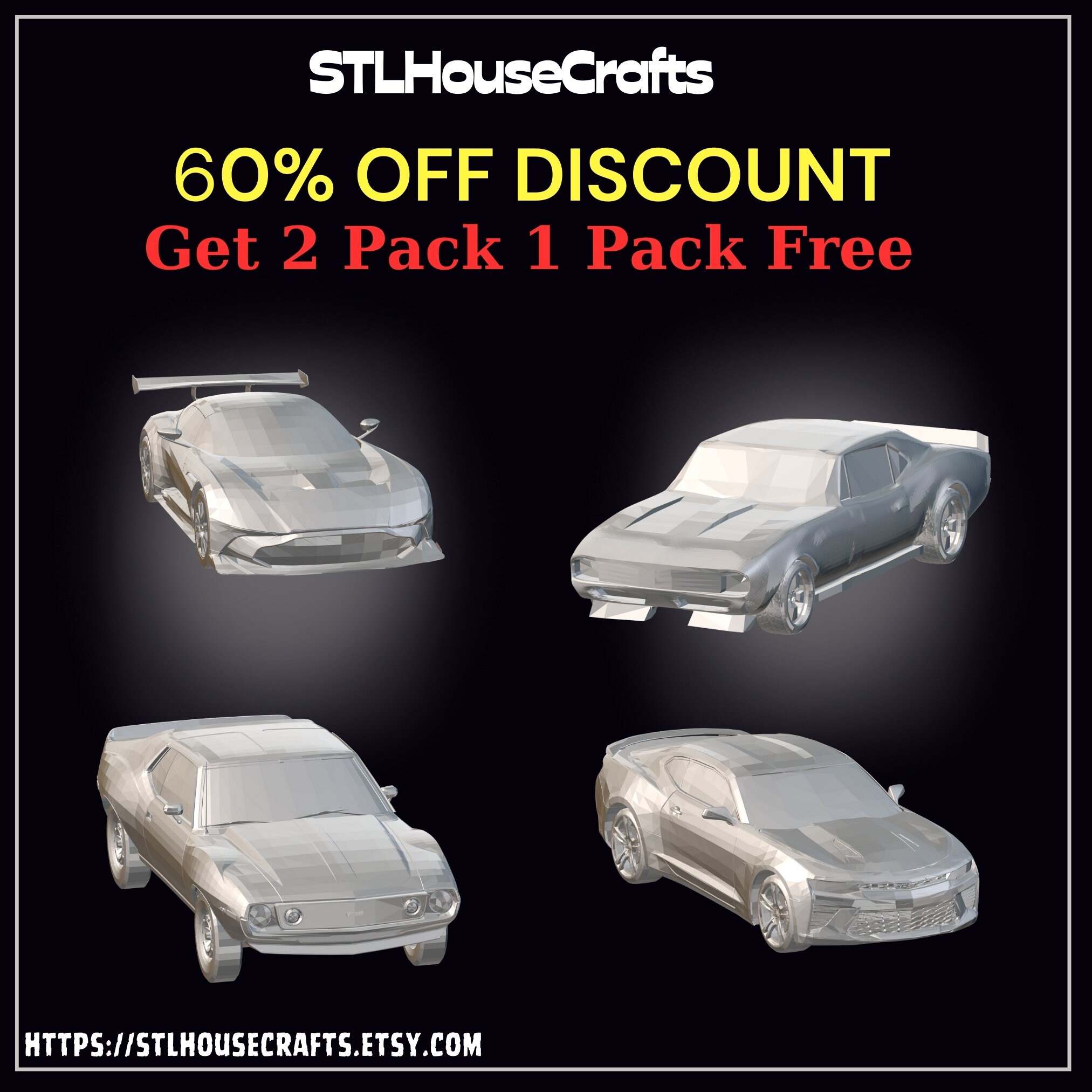 Mega Car Bundle Sport Cars Bmw Stl Audi Stl 24 Different Car STL-PNG ...