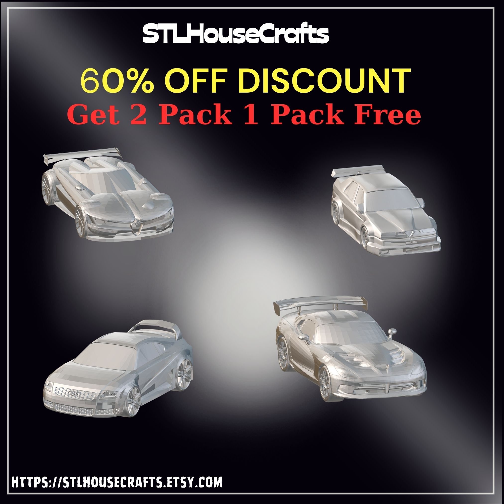 Sports Car STL Files: 3D Printing Model Mega Pack (digital Download) - Etsy