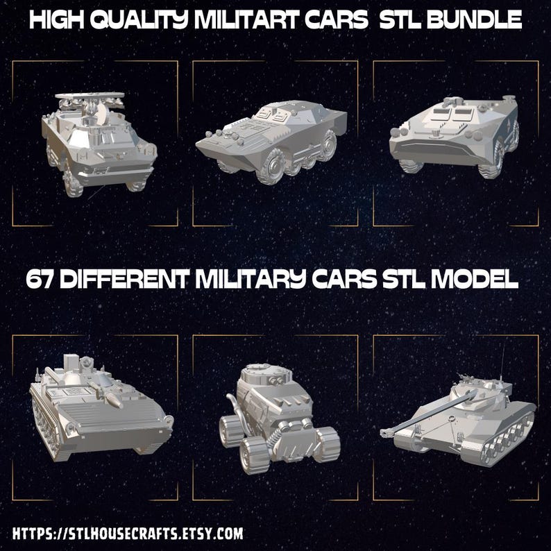 Military Vehicle STL Files for 3D Printing: 67 Tank & Truck Models ...