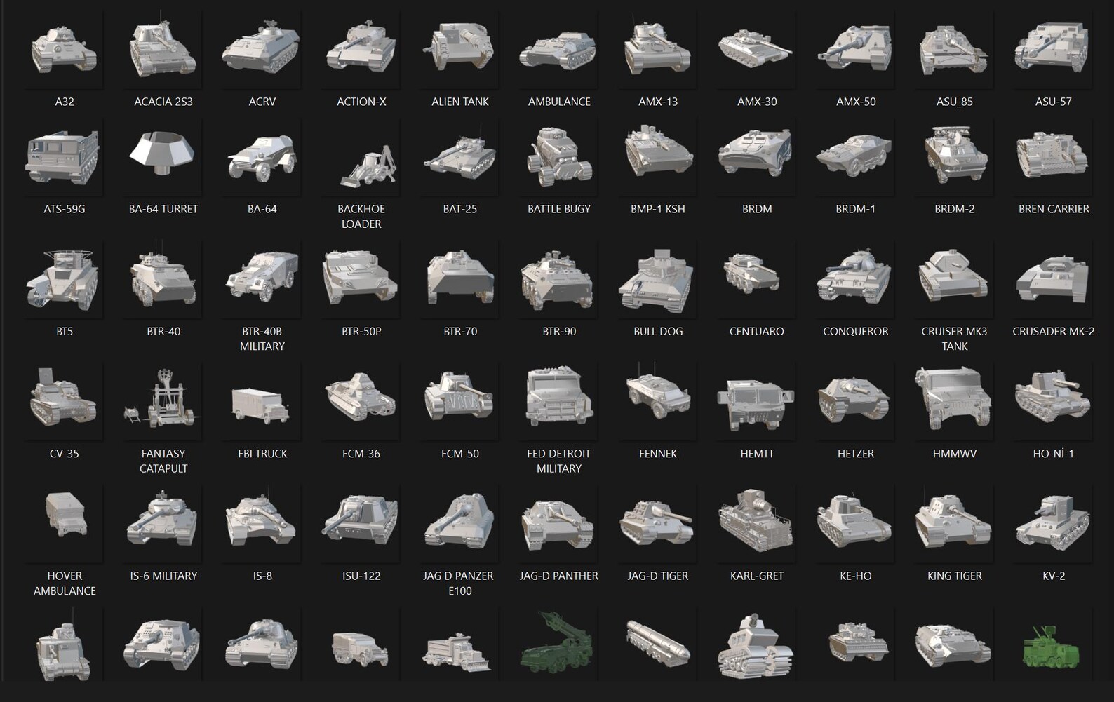 Military Vehicle STL Files for 3D Printing: 67 Tank & Truck Models ...