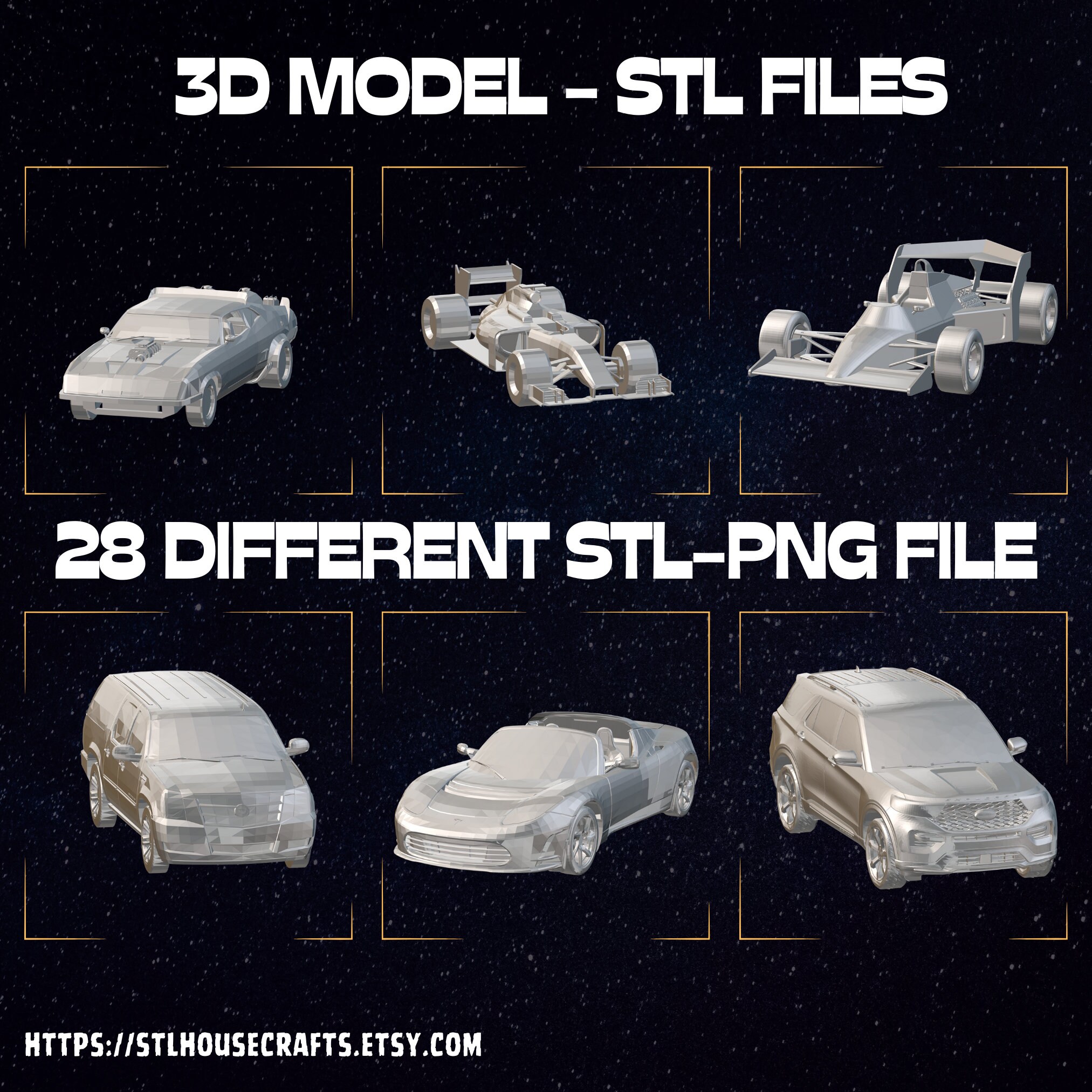 28 Sport Car STL Files, BMW, Ford, F1, 3D Print Model (digital Download ...