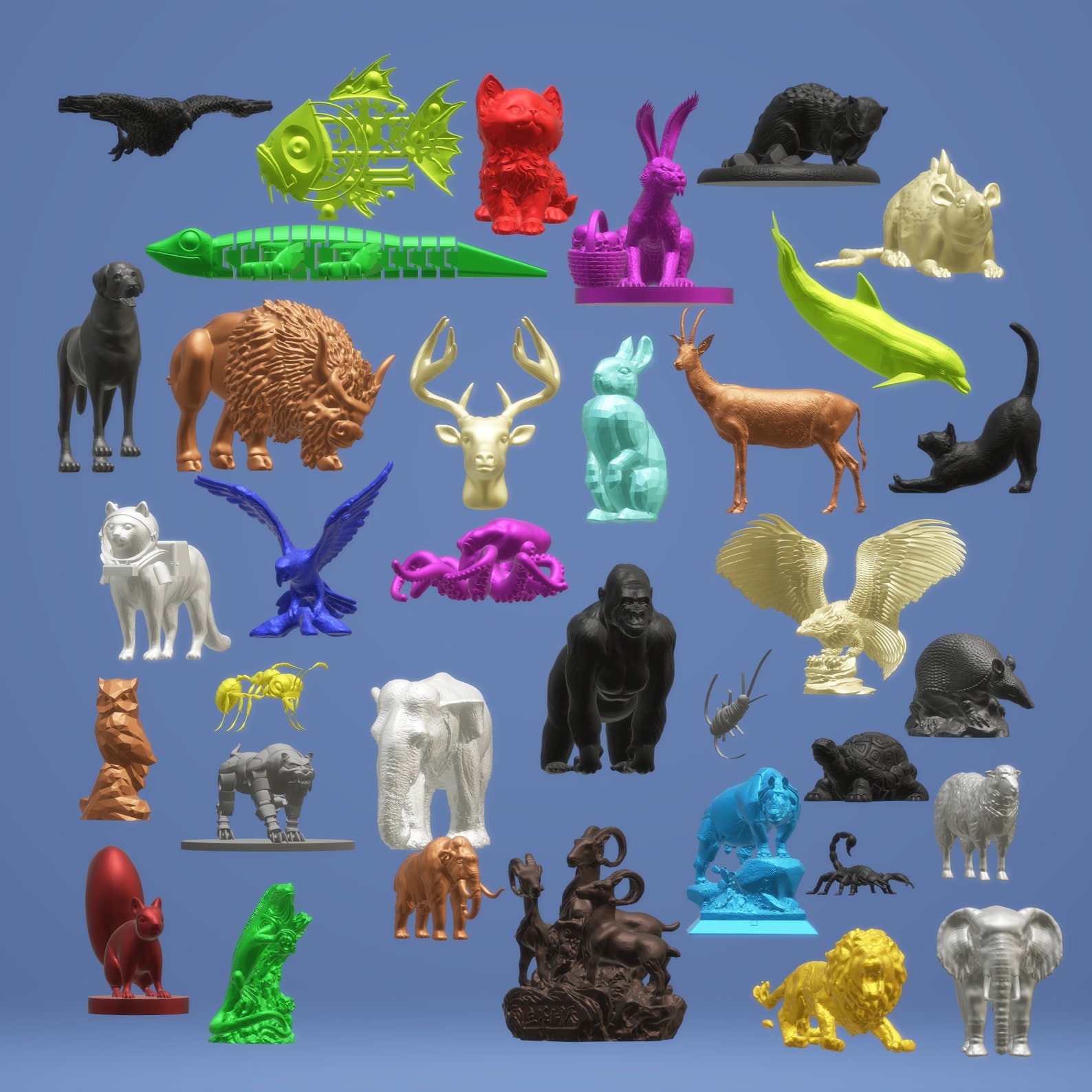 300 STL Printable 3D Safari Animal Heads STL Pack Create Stunning Home ...