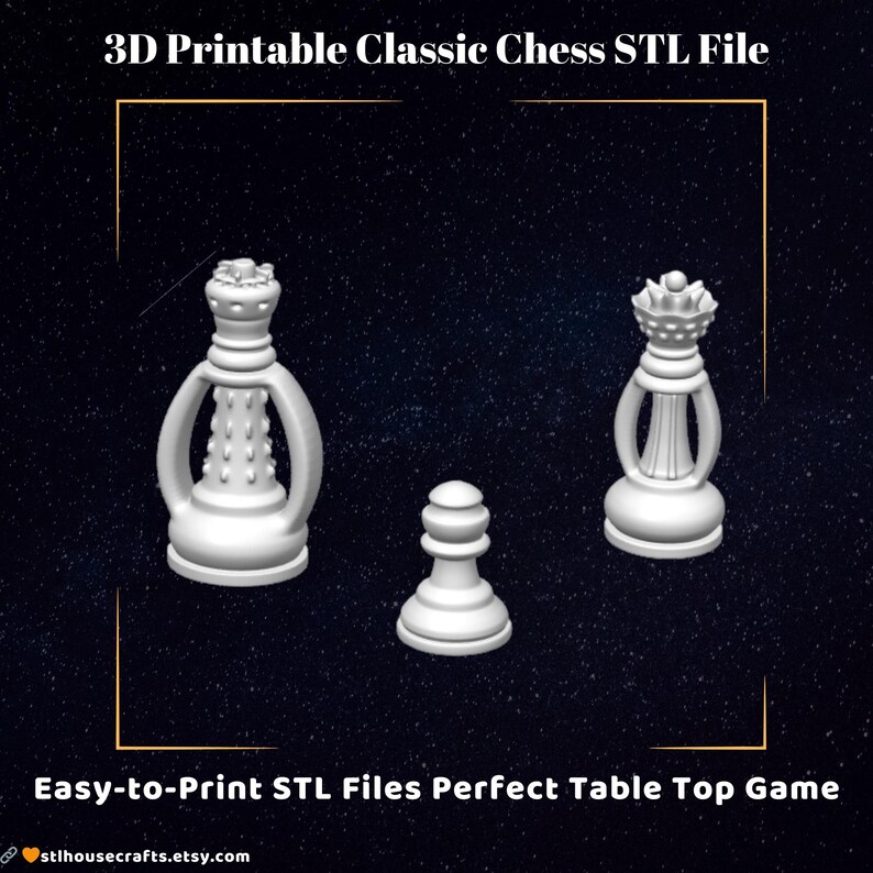 Classic Chess Set STL – Tournament Style 3D Print (digital Download) - Etsy
