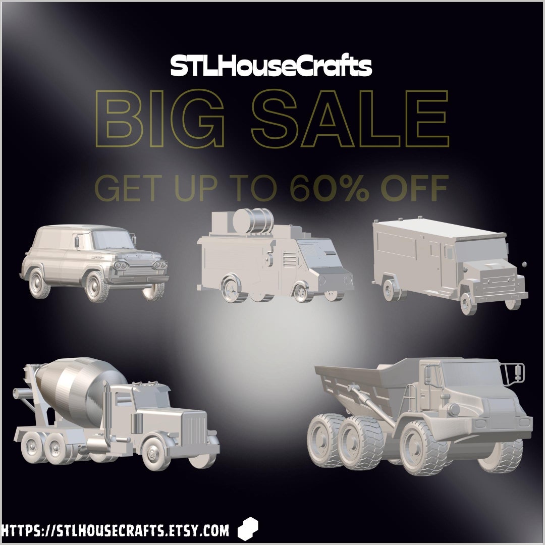 25 Different Truck Bundle Stl for Printing Truck Files Pack High ...