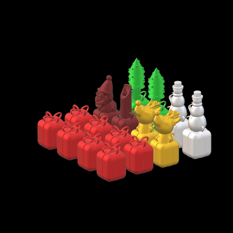 Christmas Chess Set STL Ready to Print Christmas Gift Hallowen Day Game ...