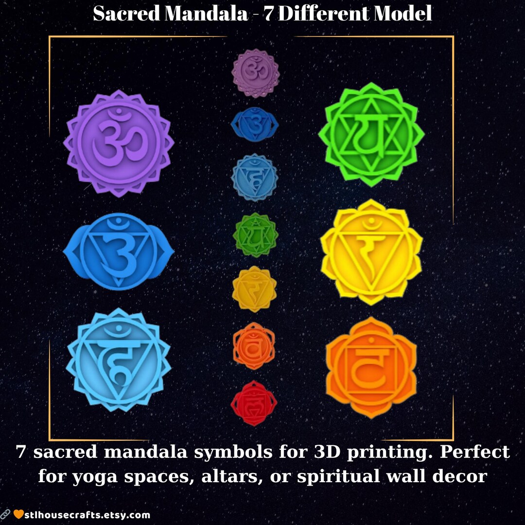 Seven Mandalas Pack: Sacred Geometry STL Files for 3D Printing, Laser ...