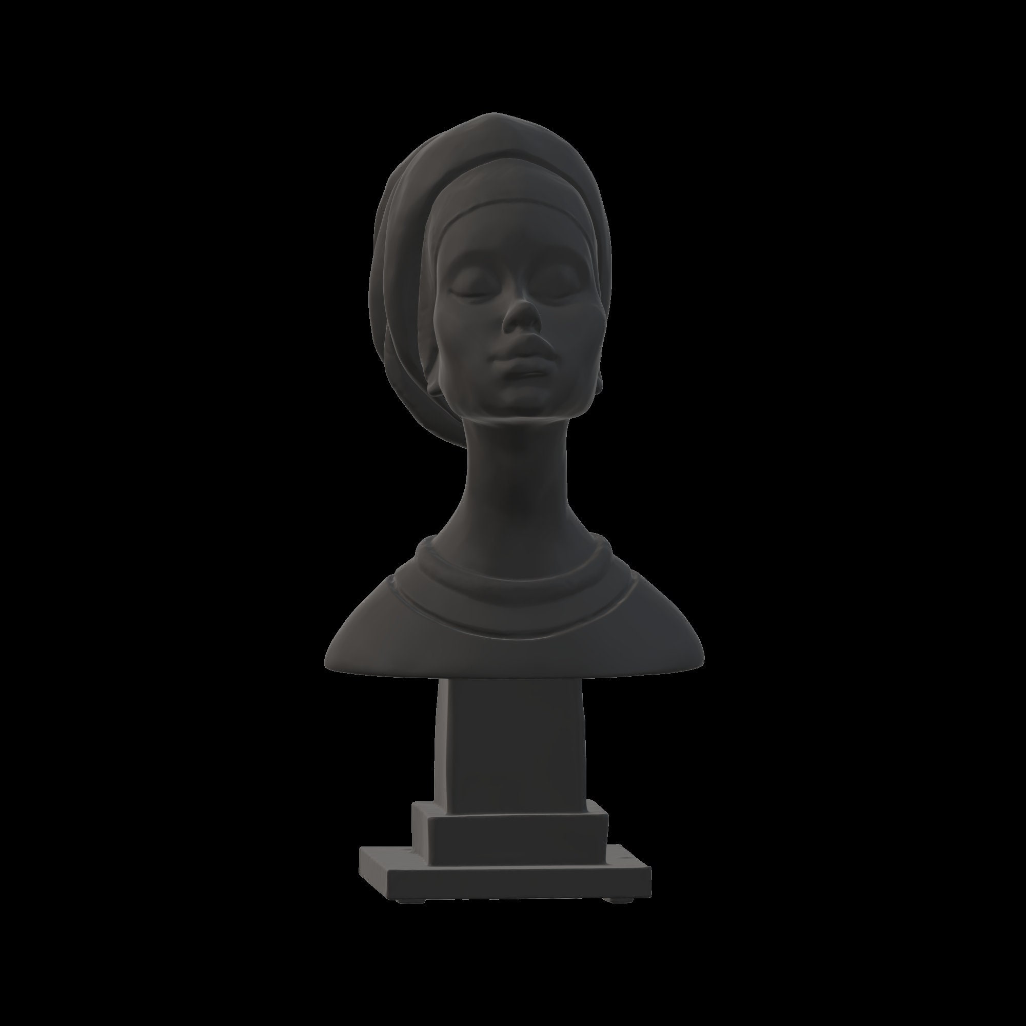 Goddess Head Face Model Stl Ready to Print Female Black Statue African ...