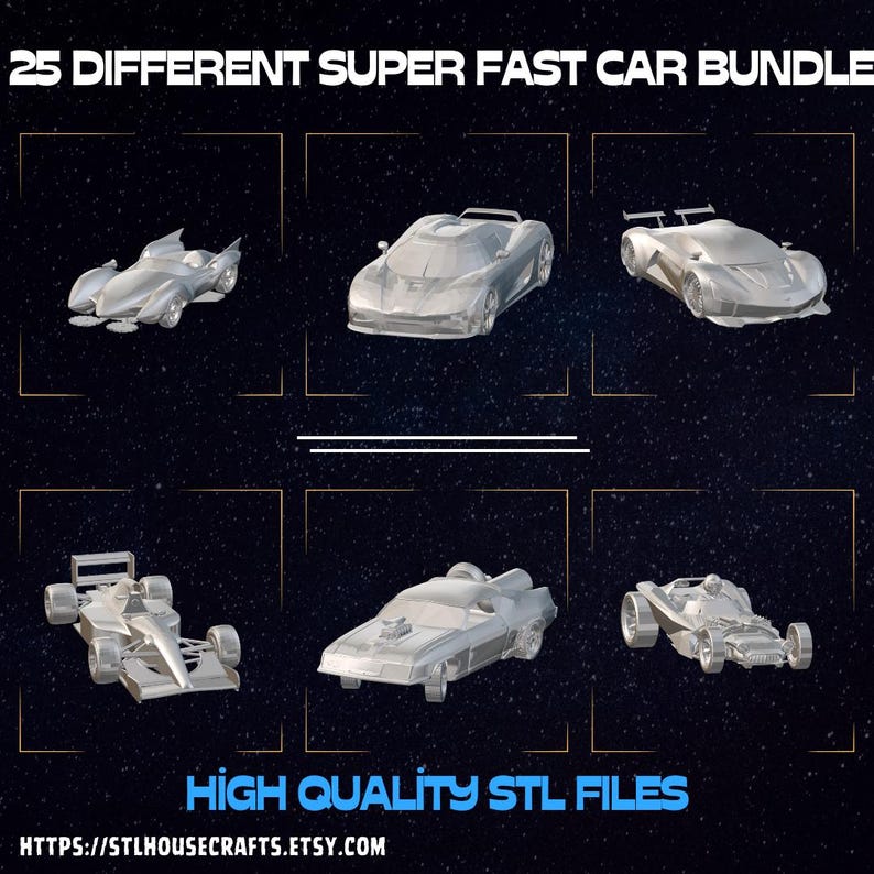 3D Printable Car Model STL File Bundle: Sports & Classic Cars - Etsy
