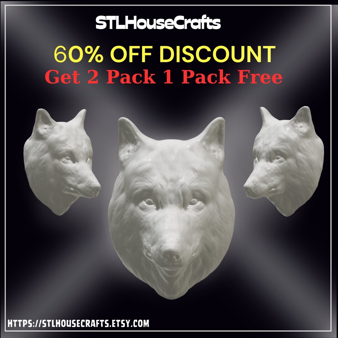 High-quality 3D STL Model for Print Striking Wolf Head Relief Ideal for ...