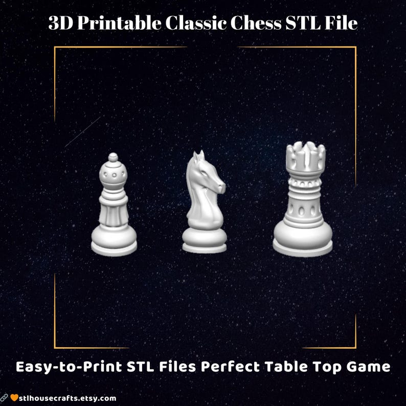 Classic Chess Set STL – Tournament Style 3D Print (digital Download) - Etsy