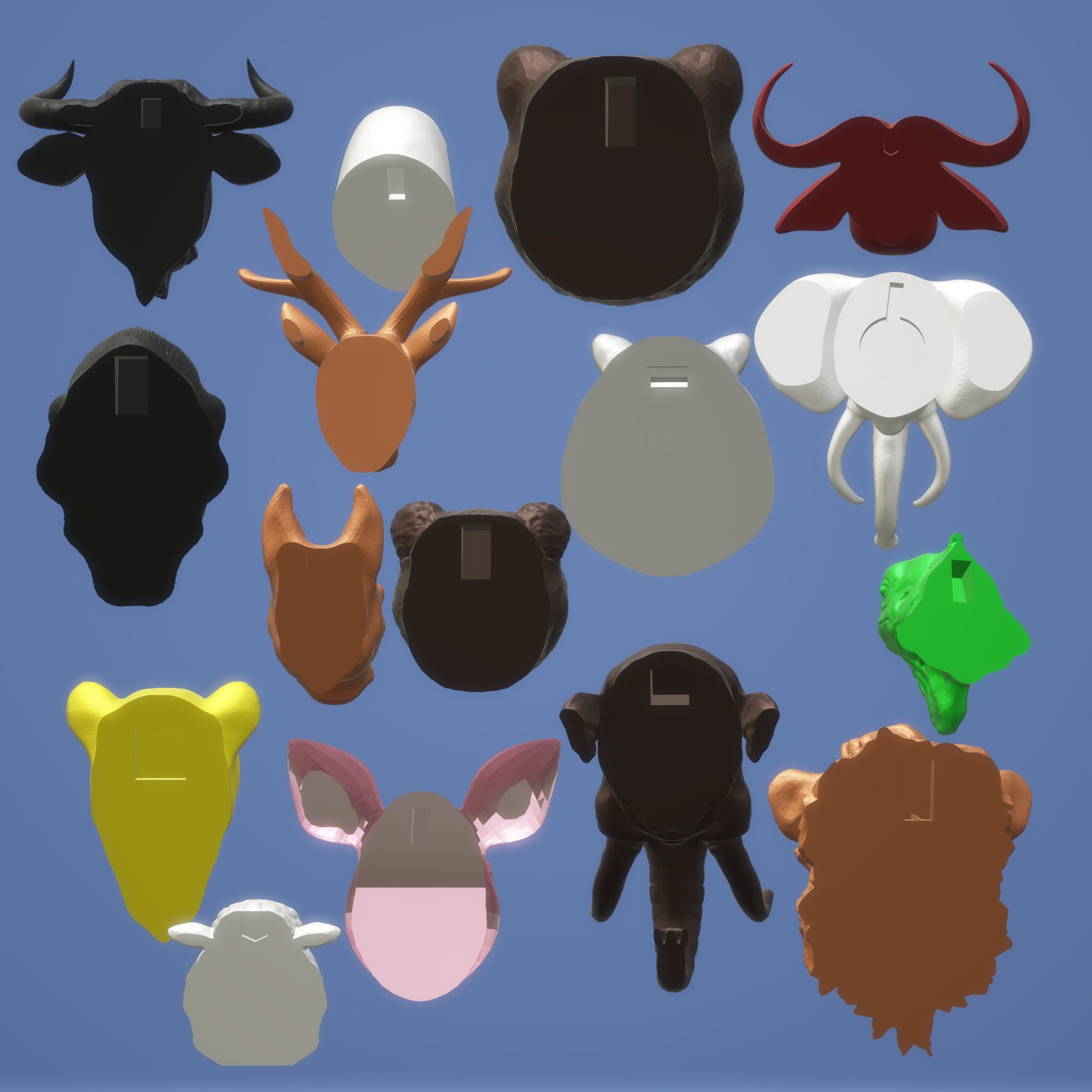 Animal Head STL Printable Bundle File Home Decoration With 3D Print ...