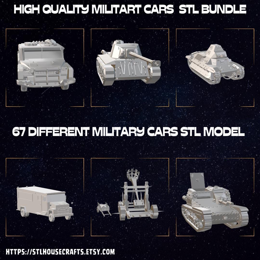 Military Vehicle STL Files for 3D Printing: 67 Tank & Truck Models ...