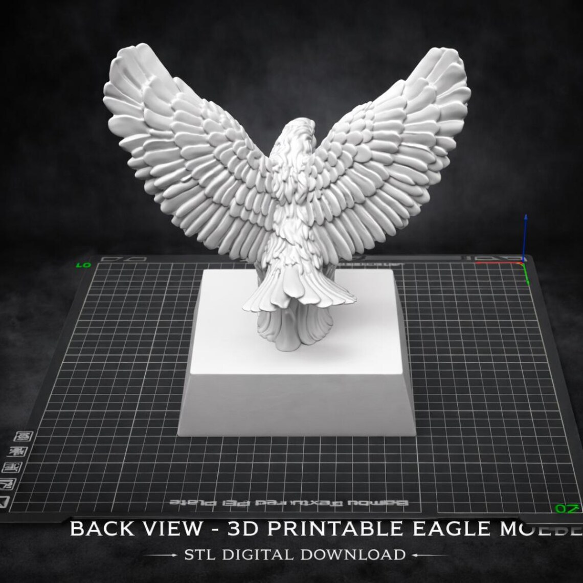 Eagle Statue STL – 3D Printable Bust Sculpture – Detailed Resin Model ...