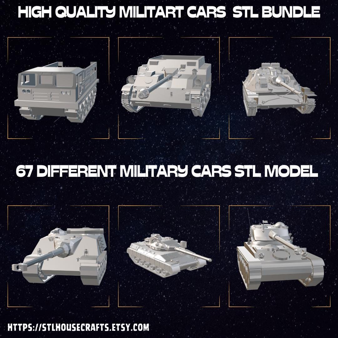 67 Different Military Vehicle STL Files for 3D Printing Tanks, Trucks ...