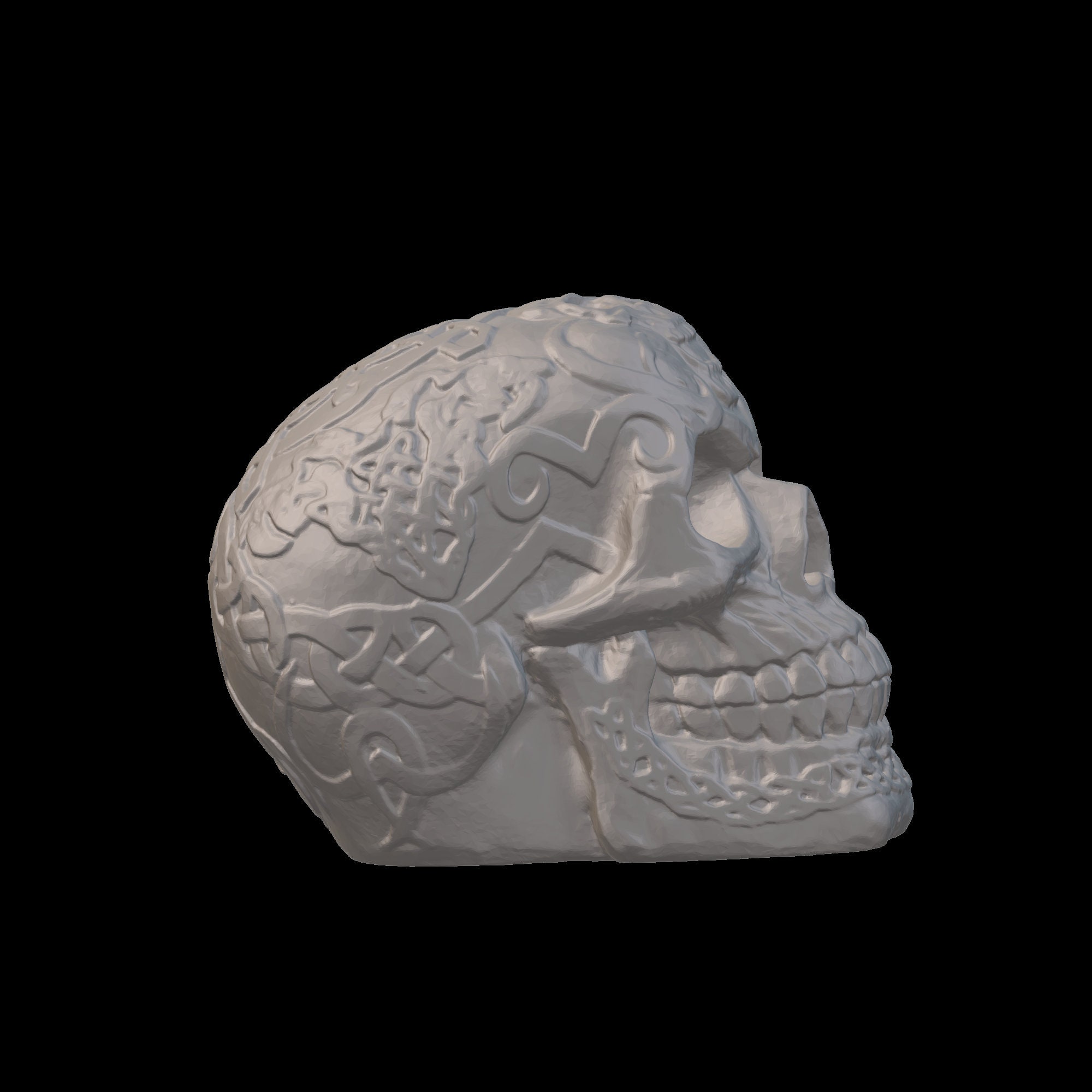 Mexican Calavera Skull,stl Format,3d Printable Ready File,celtic Skull ...