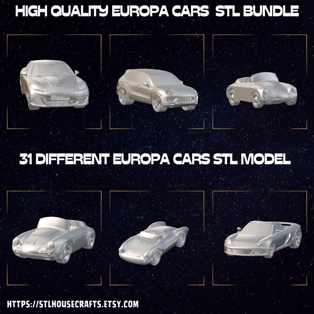 Luxury Car 3D Model STL Bundle: 60+ Classic & Modern Vehicles (PDF ...