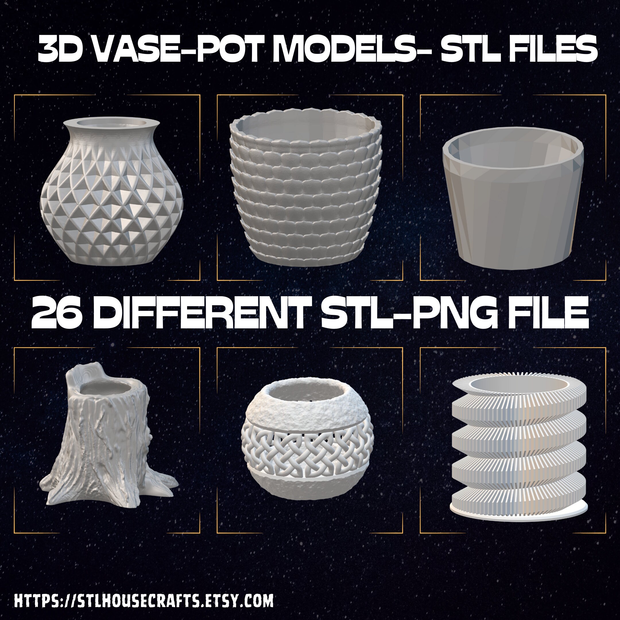 Modern Vase and Pot 3D Model STL,3D Bowls Pots Bundle,ready to Print ...